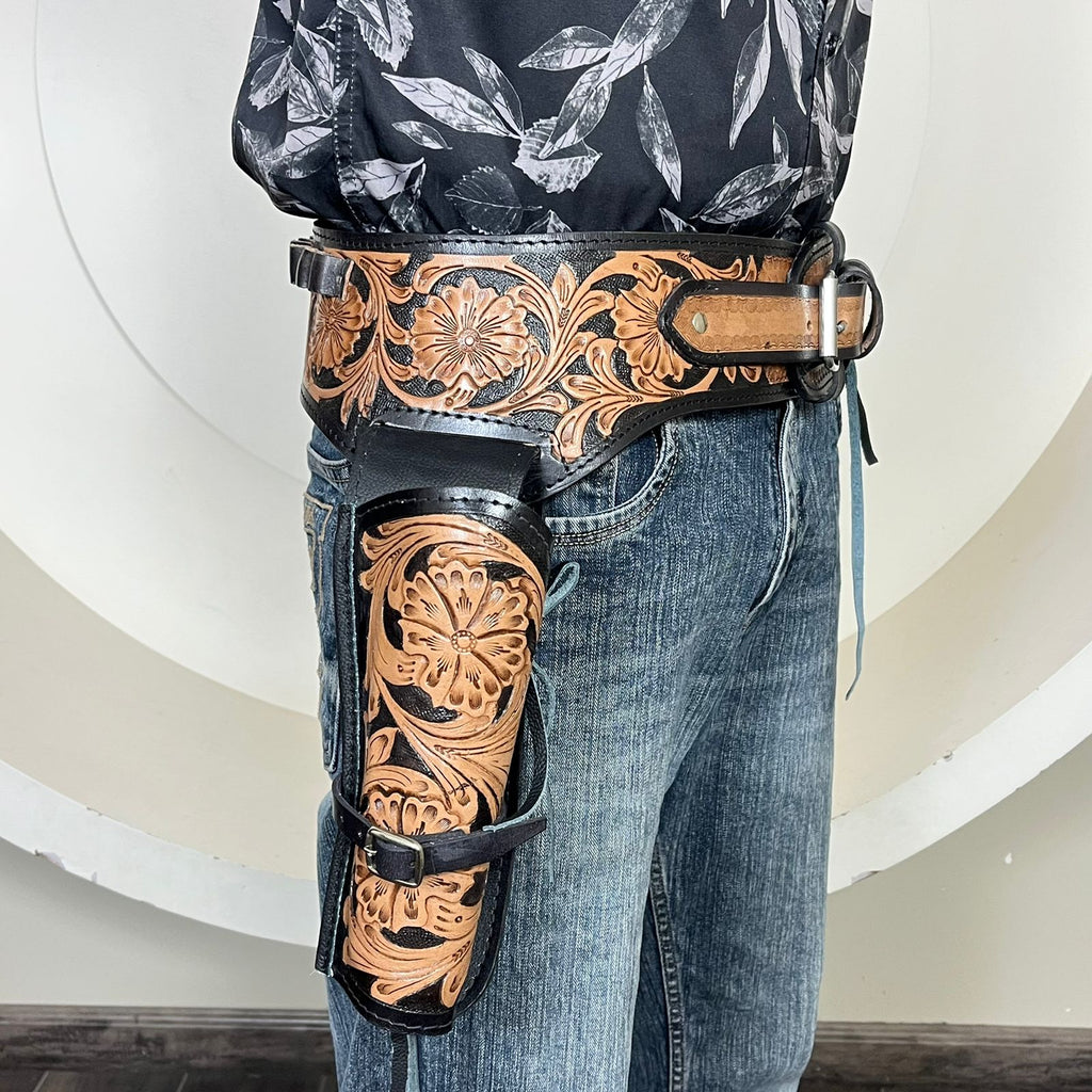 Western Genuine Leather Holster and Belt for Colt .45 – Classic Cowboy